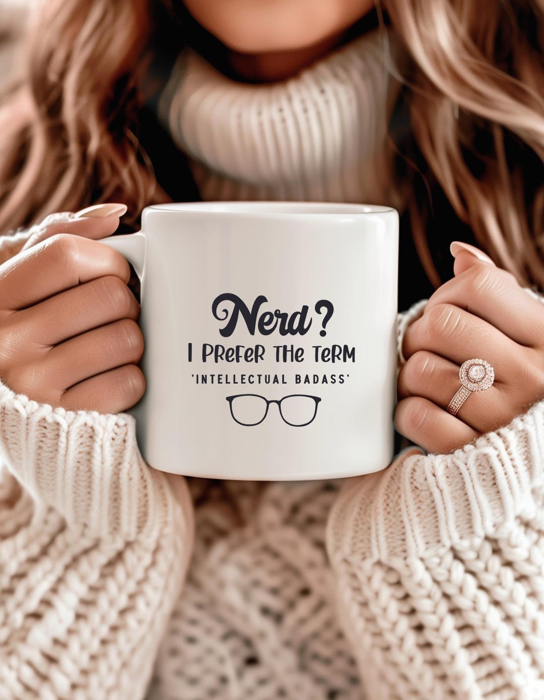 Intellectual Badass Nerd Ceramic Mug, Quirky Geek Cup, Fun Coffee Mug ...