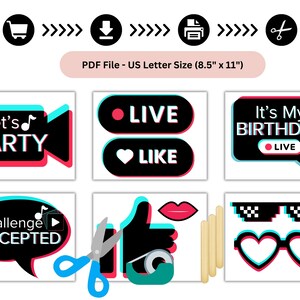 Social Media Birthday Party Photo Booth Props (digital Download) - Etsy