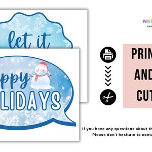 Winter Photobooth Props Printable, Winter Wonderland Props, Winter ...