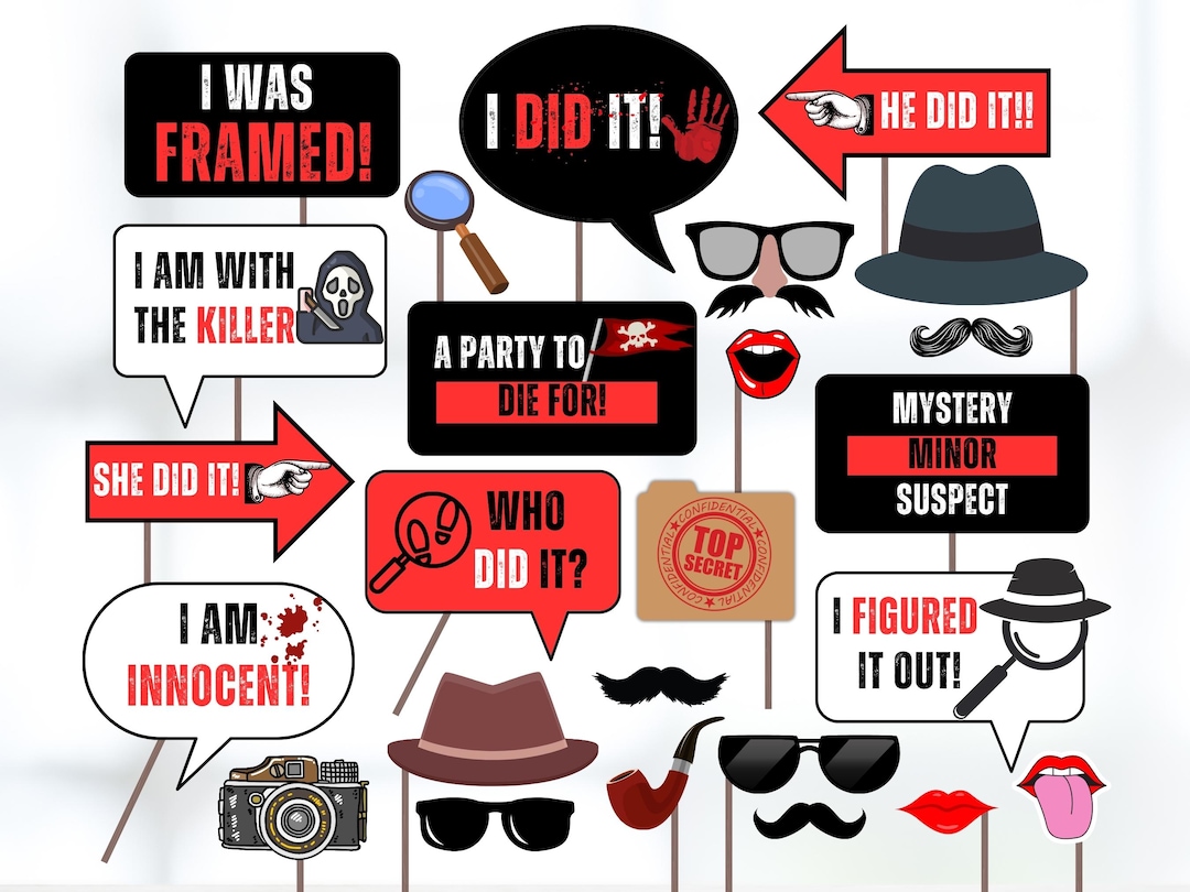 Murder Mystery Party Props Printable, Murder Mystery Props, Murder ...