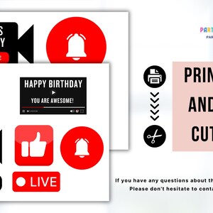 Social Media Birthday Cake Toppers: Video Star Party (digital Download ...