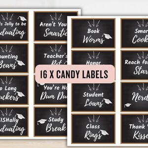 Graduation Candy Table Sign, Graduation Candy Label, Graduation Candy ...