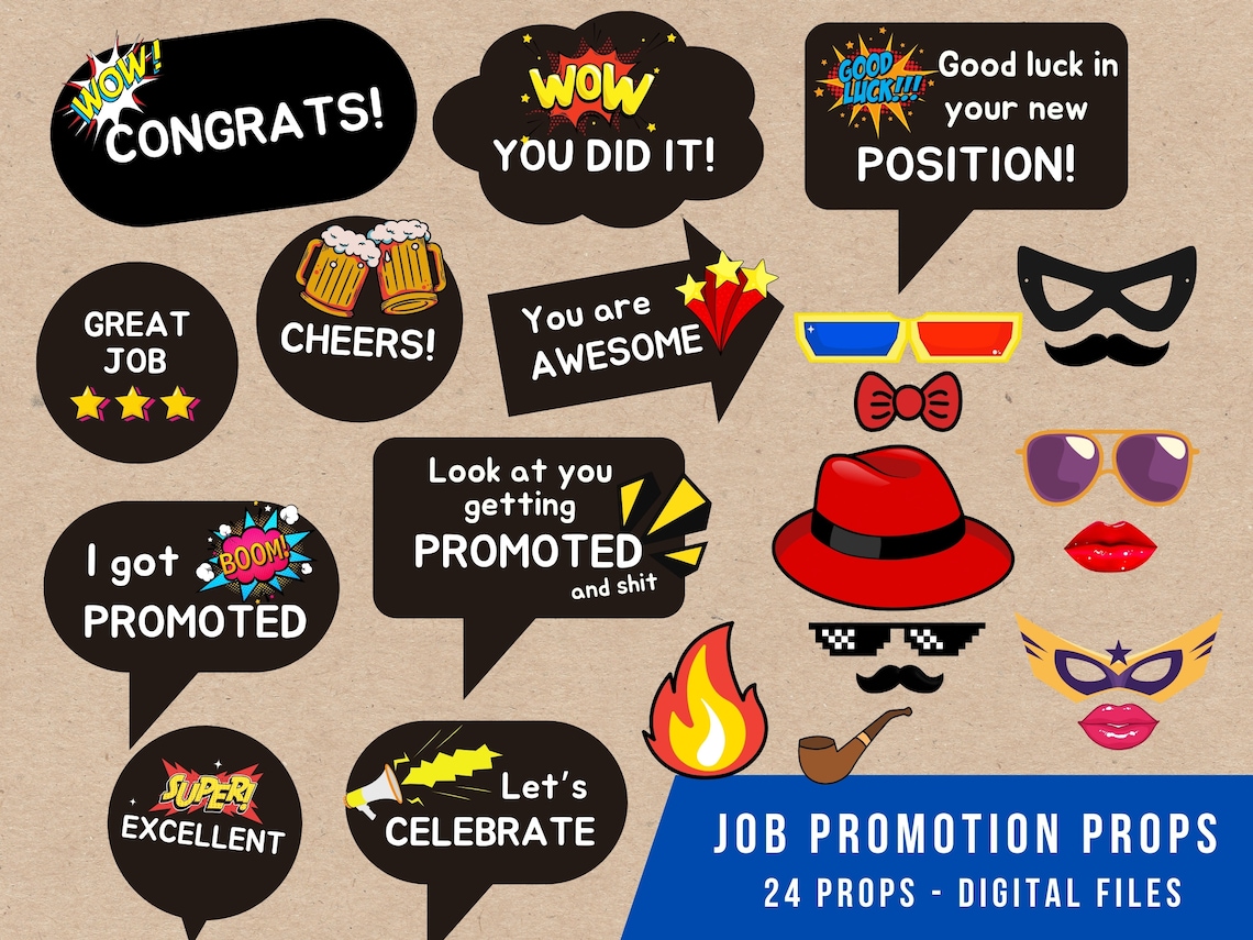 Office Photo Booth Props, Corporate Photo Booth Props, Office Party ...