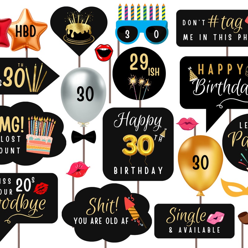 30th Birthday Backdrops & Props - Etsy