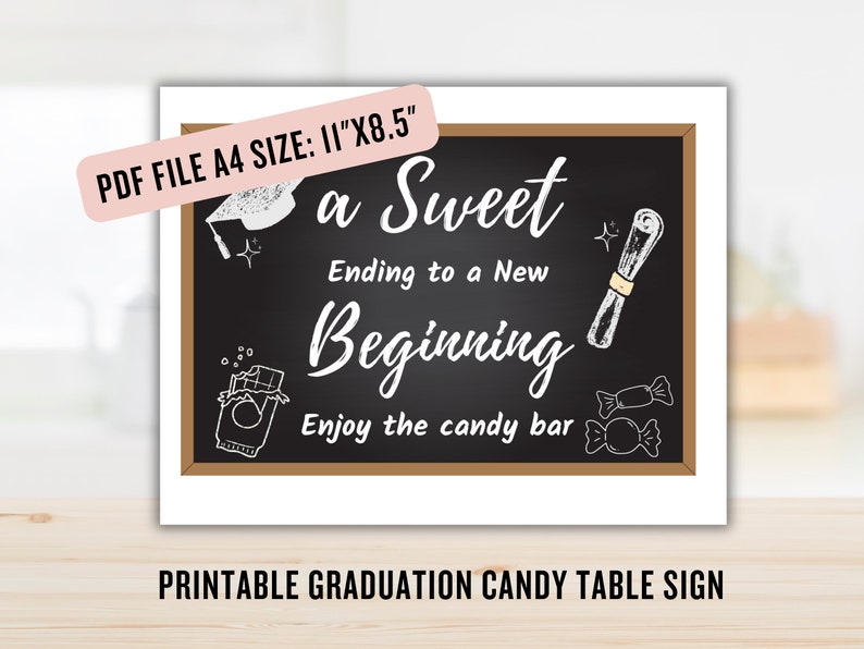 Graduation Candy Table Sign, Graduation Candy Label, Graduation Candy ...