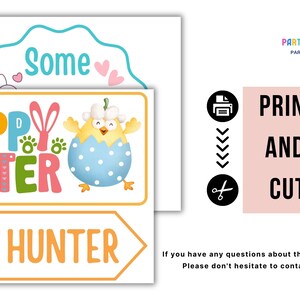 Kid Easter Photo Props Printable, Cute Easter Party Decorations, Easter ...