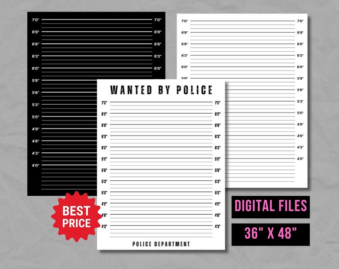 Mugshot Sign Party Props, 20 Printable Jail Signs (digital Download ...