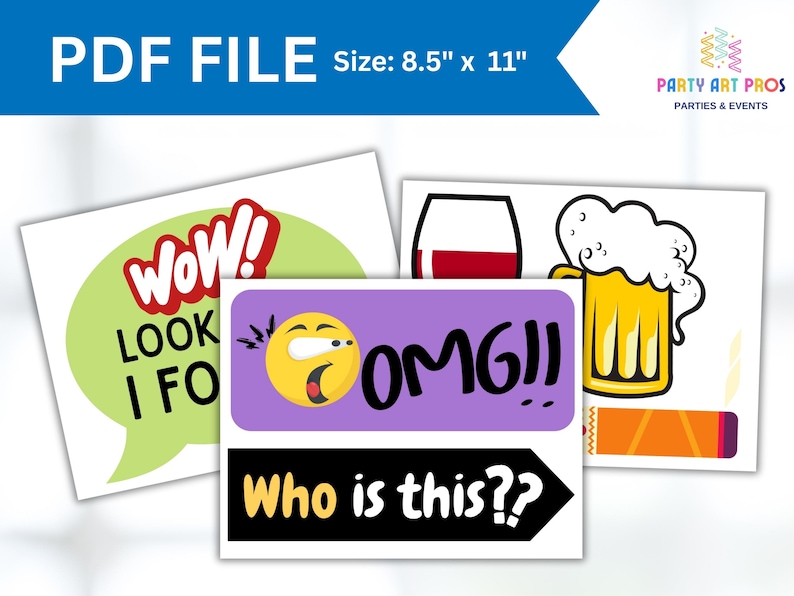Class Reunion Party Props Printable, High School Reunion Photo Booth ...