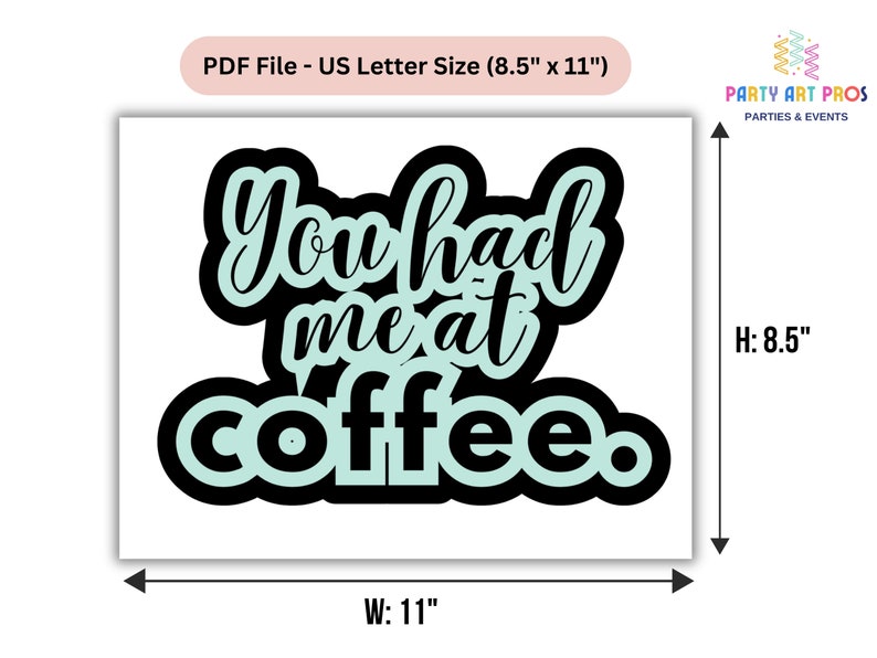 Coffee Party Photo Booth Props: 30 Printable Designs (PDF) - Etsy