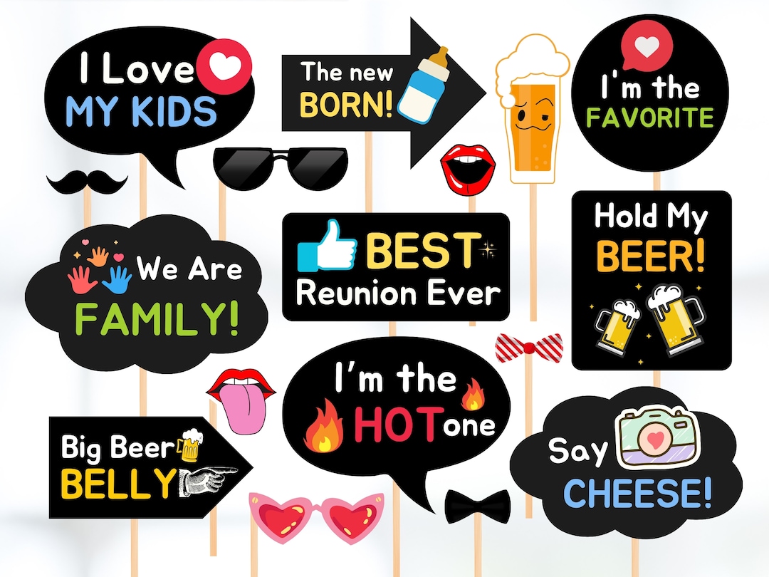 Family Reunion Party Photo Props, Family Reunion Party Decorations ...