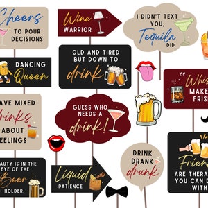 Adult Party Photo Booth Props, Adult Party Props, Drinking Themed Party ...