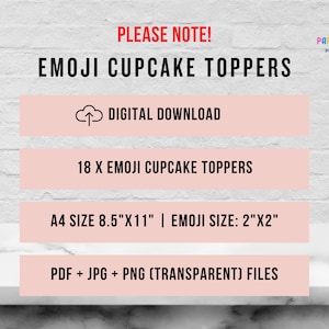 Emoji Cupcake Toppers, Emoji Cake Toppers, Emoji Theme, Emoji Party ...
