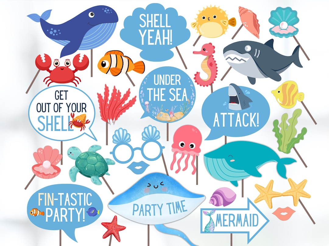 Under the Sea Birthday Party Props, Under the Sea Photobooth Props ...
