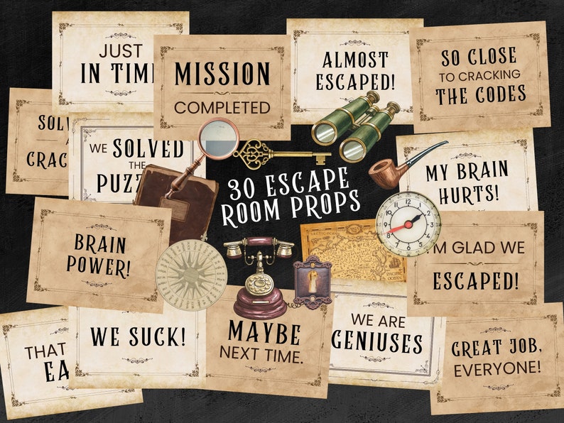 Escape Room Photo Booth Props: 30 Printable Signs (digital Download) - Etsy