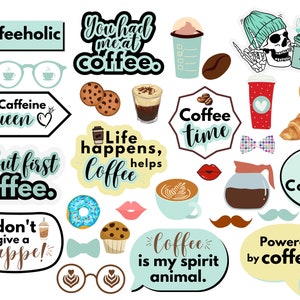 Coffee Party Photo Booth Props: 30 Printable Designs (PDF) - Etsy