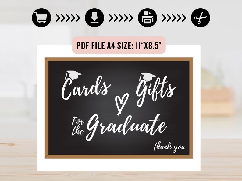 Graduation Card Sign, Graduation Gift Sign, Printable Graduation Sign ...