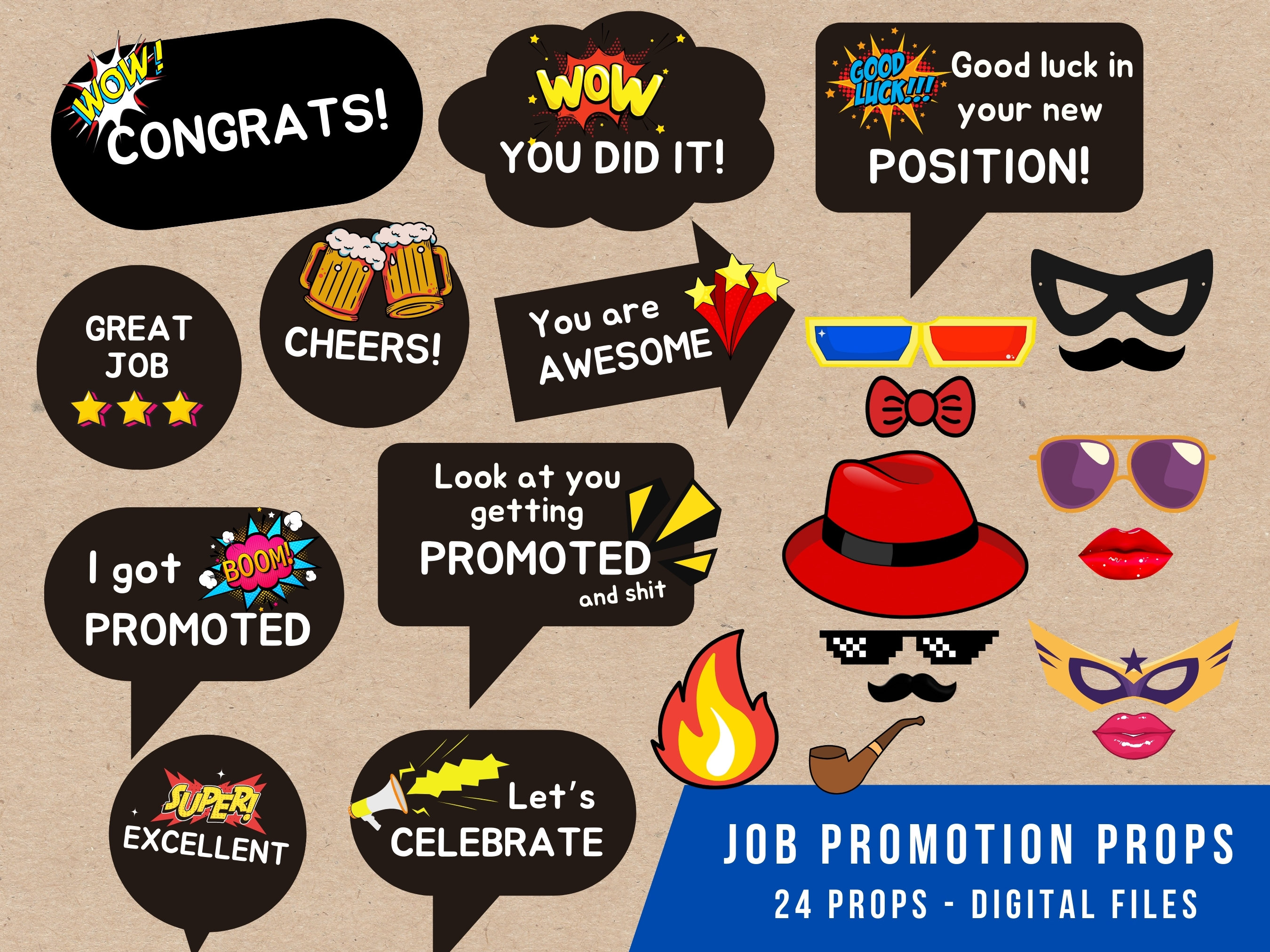 Job Promotion Photo Booth Props, Job Promotion Props, Work Promoted ...