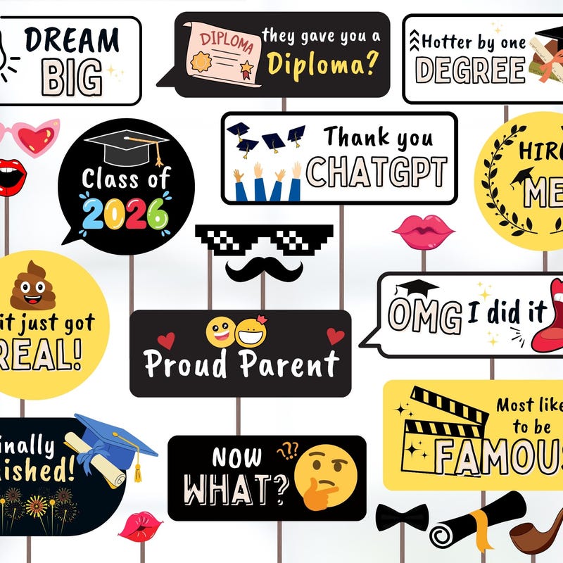 Graduation Photo Booth Props - Etsy