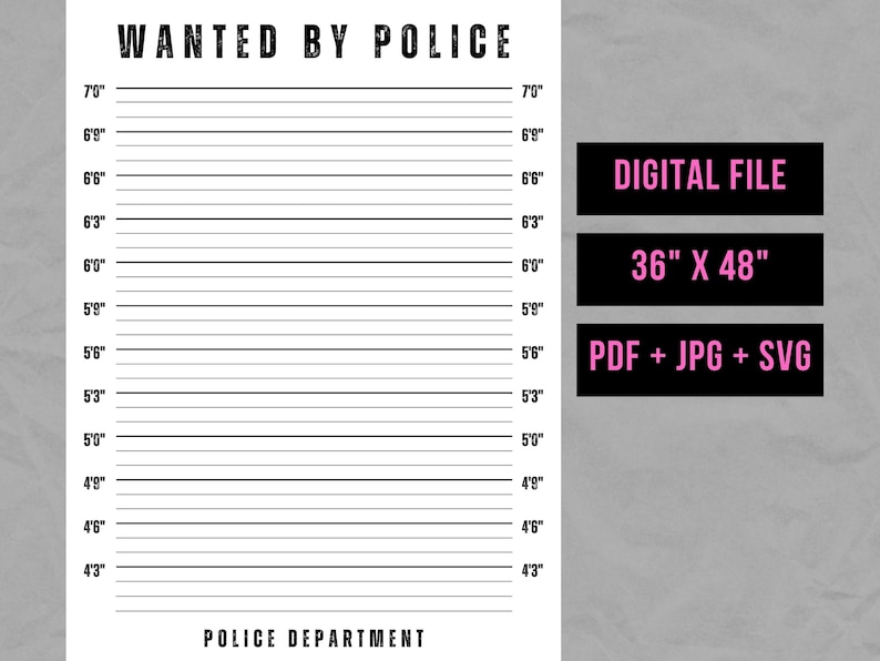 Mugshot Backdrop: Police Lineup Party Photo Booth (digital Download) - Etsy