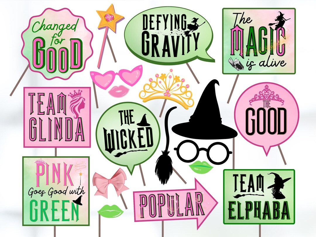 Pink and Green Witch-themed Party Props, Magical Good and Wicked Themes ...