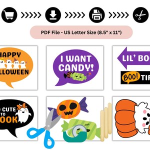 Kids Halloween Photo Props Printable, Cute Kids Halloween Photo Booth ...