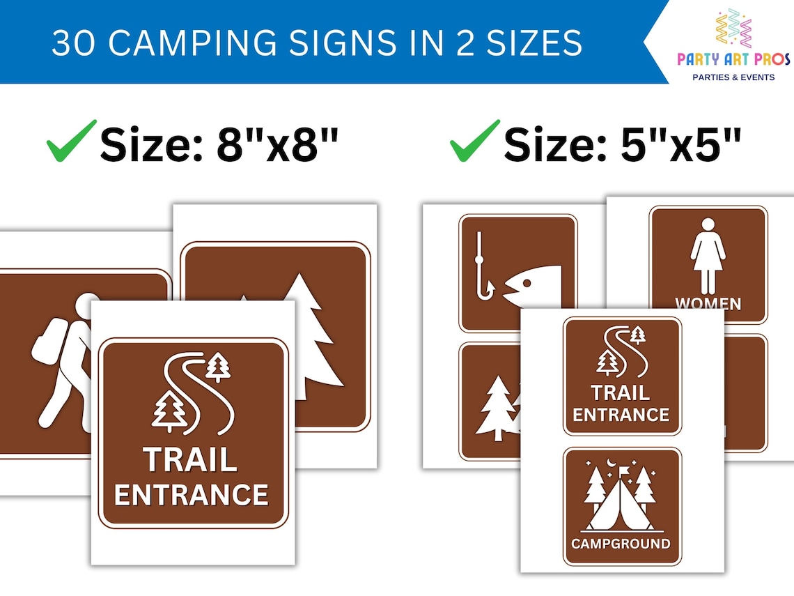 Camping Signs Printable: Rustic Campground Decor (PDF Download, 8x8 ...