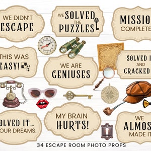 Escape Room Photo Booth Props: 34 Printable Signs (digital Download) - Etsy