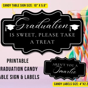 Graduation Candy Table Sign, Graduation Candy Label, Graduation Candy ...