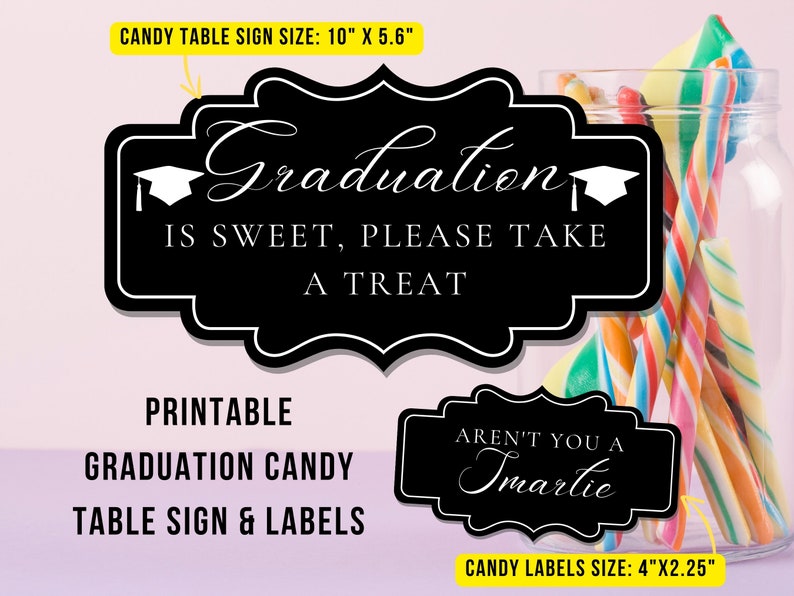 Graduation Candy Table Sign, Graduation Candy Label, Graduation Candy Buffet Printable ...