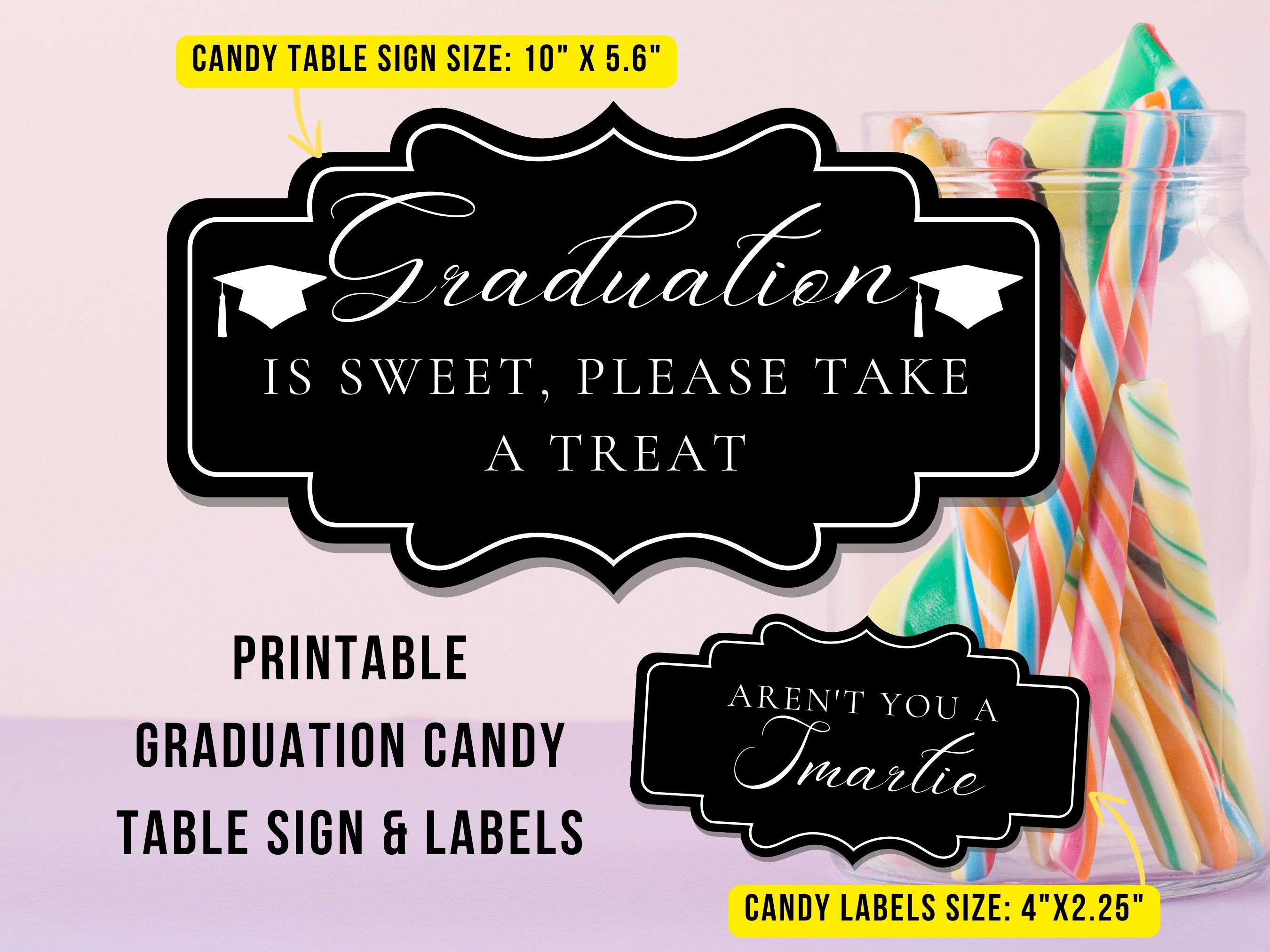 Graduation Candy Table Sign, Graduation Candy Label, Graduation Candy ...