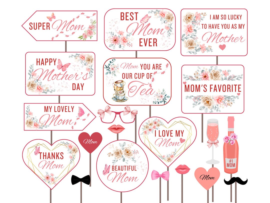 Mother's Day Photo Booth Props, Happy Mother's Day Photo Booth Props ...