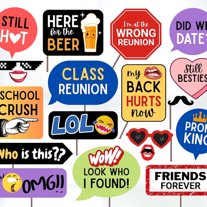 50 Year Class Reunion Props - Etsy