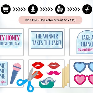 Dancing Queen Birthday Party Props Printable, Birthday Dancing Queen ...