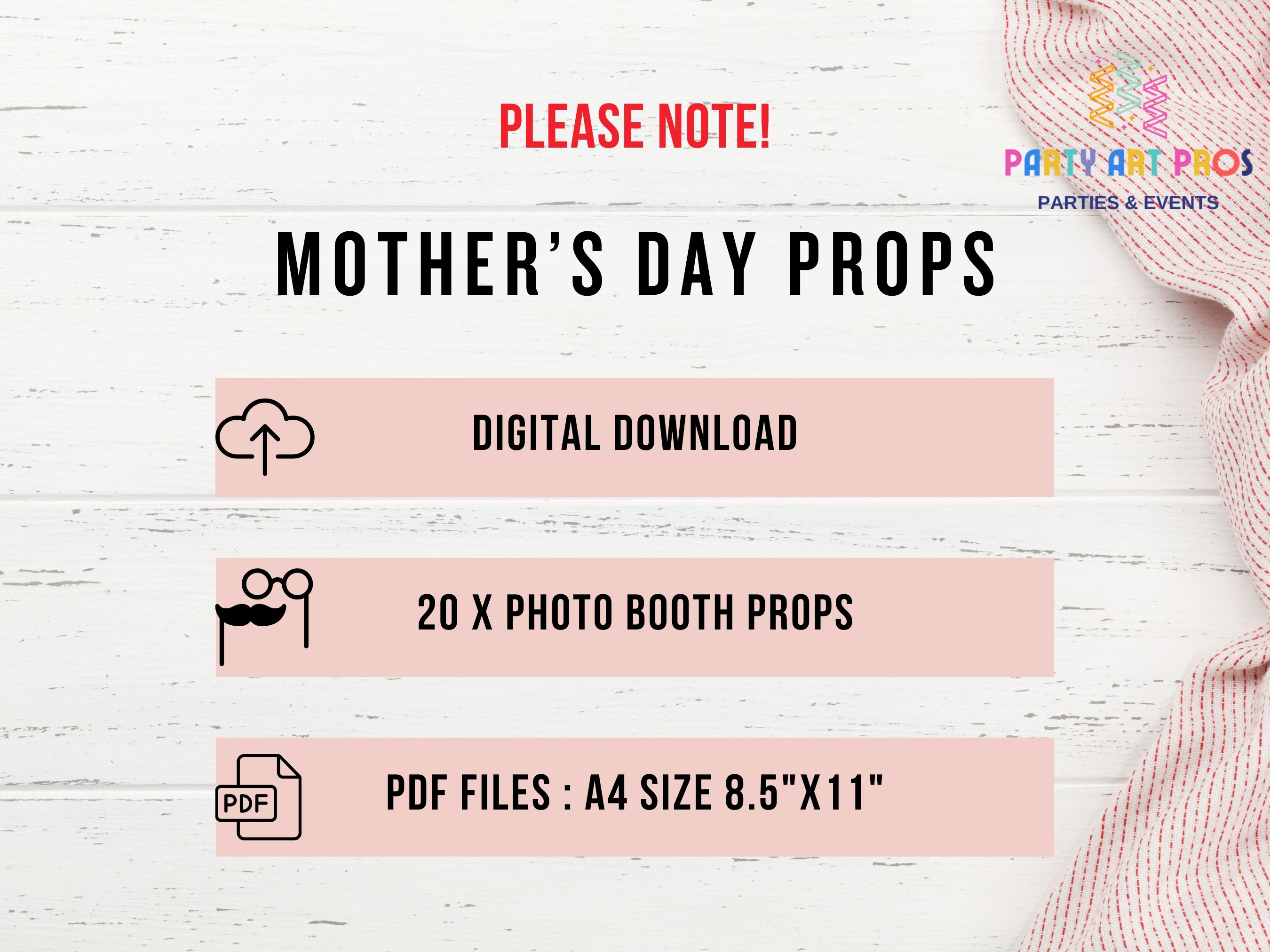 Mother's Day Photo Booth Props: Printable Party Decorations (PDF) - Etsy
