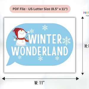 Winter Wonderland Props Printable, Winter Wonderland Photobooth Props ...