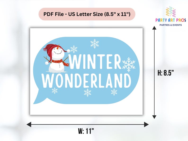 Winter Wonderland Photo Booth Props: 40 Printable Designs (PDF) - Etsy