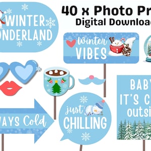 Winter Wonderland Props Printable, Winter Wonderland Photobooth Props ...