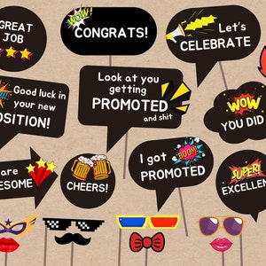 Job Promotion Photo Booth Props, Job Promotion Props, Work Promoted ...