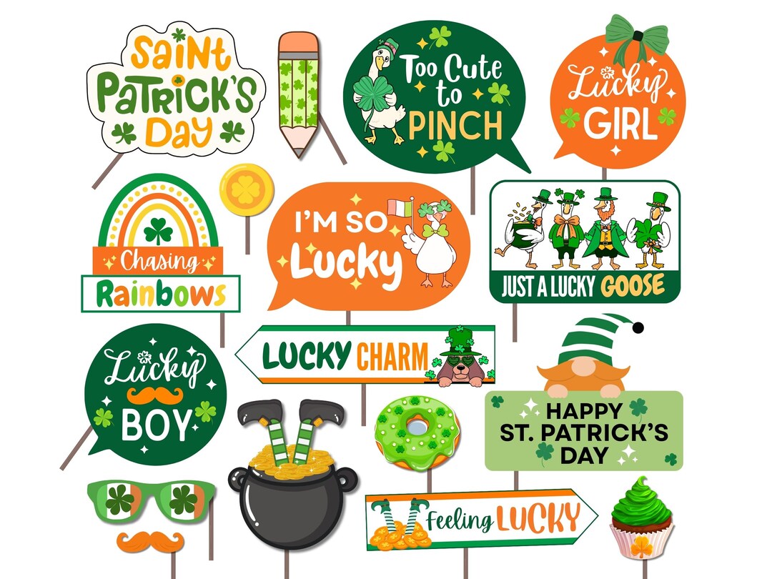 St. Patrick’s Day Photo Booth Props for Kids: Irish Classroom ...
