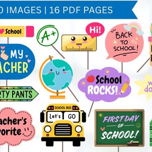 Back to School Photo Props Printable | Instant Download First Day of ...