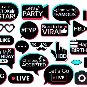 Social Media Birthday Party Photo Booth Props (digital Download) - Etsy