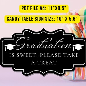 Graduation Candy Table Sign, Graduation Candy Label, Graduation Candy ...