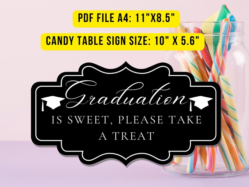 Graduation Candy Table Sign, Graduation Candy Label, Graduation Candy ...