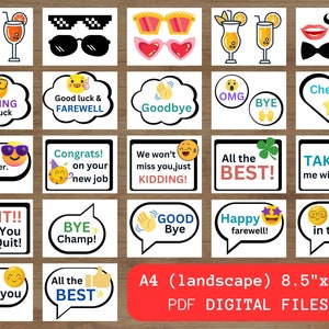 Funny Farewell Party Photo Booth Props: Office Party Decorations ...