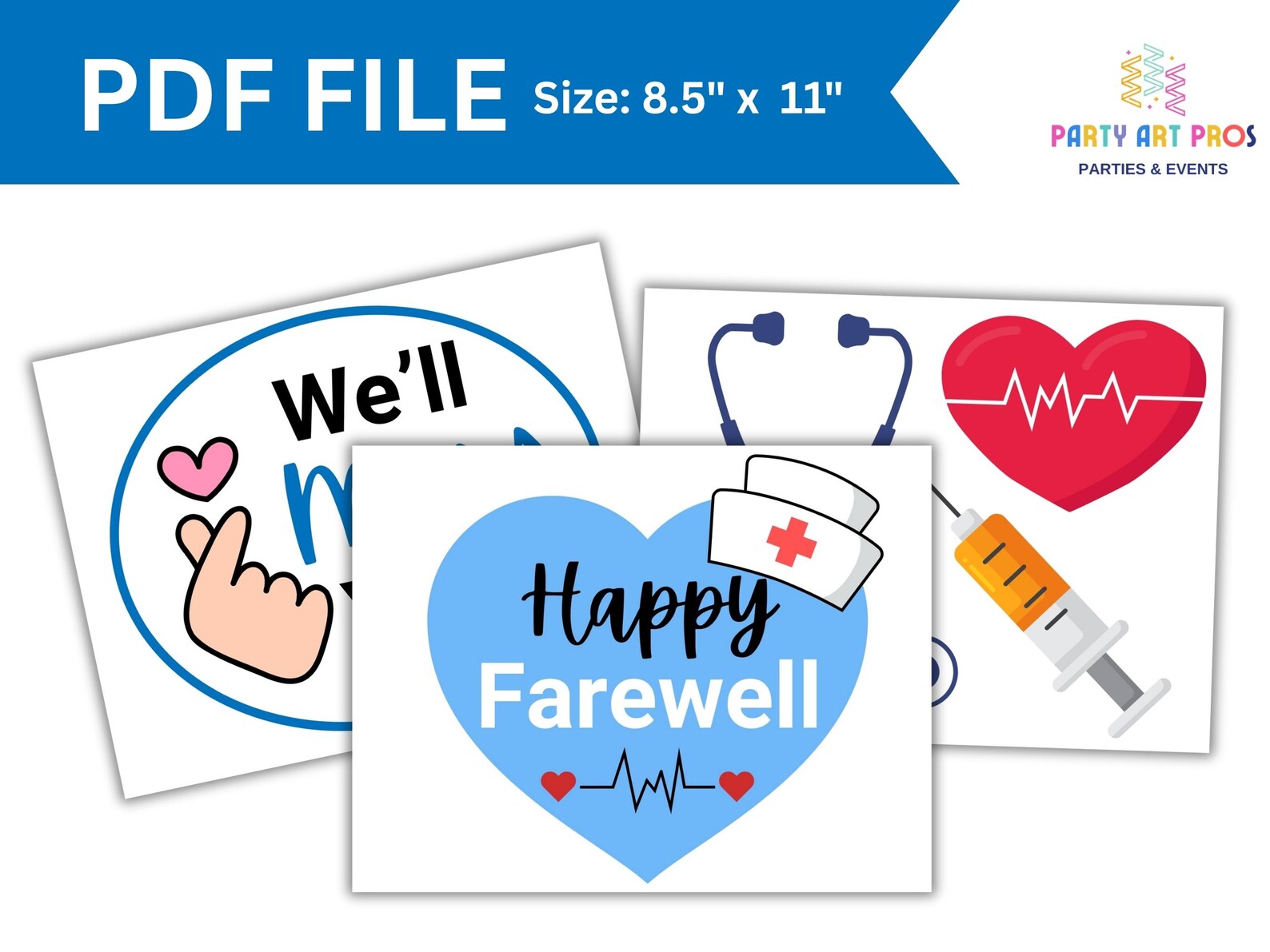 Nurse Farewell Party Photo Booth Props: Printable RN Goodbye Decor (PDF ...