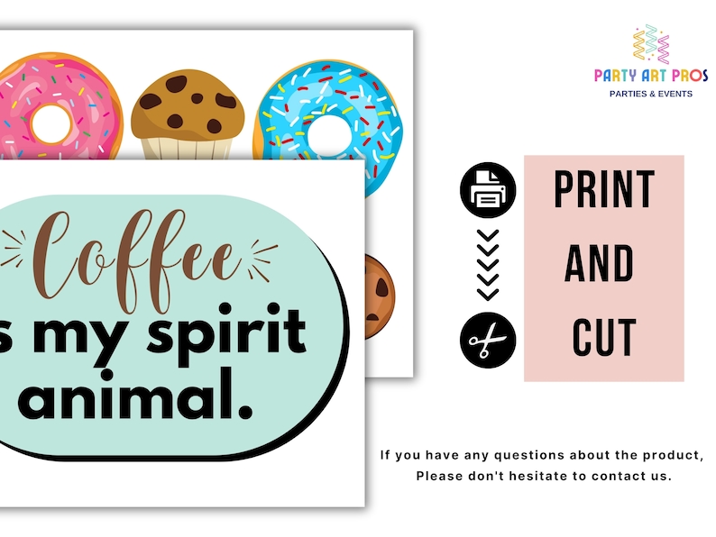 Coffee Party Photo Booth Props: 30 Printable Designs (PDF) - Etsy