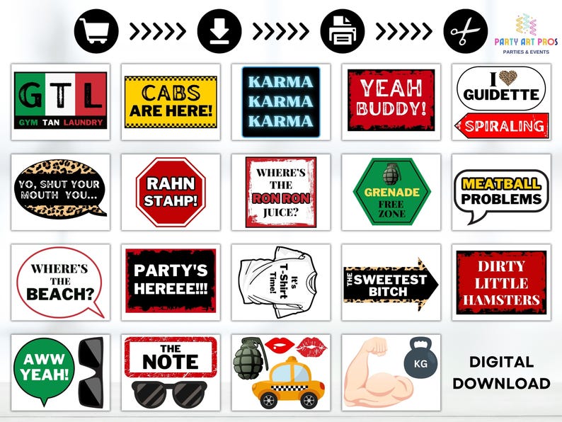 Jersey Inspired Party Props Printable, Shore Thing Party Photobooth ...