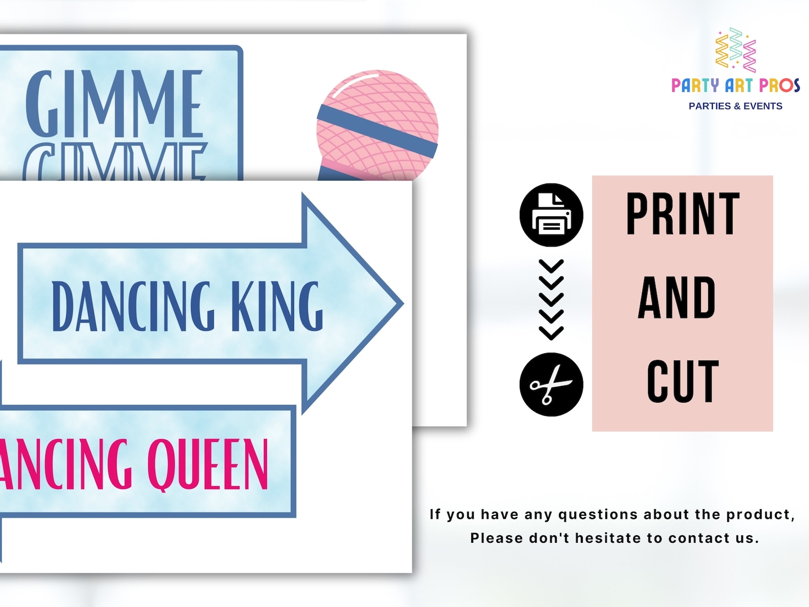 Dancing Queen Party Props Printable, Dancing Queen Photo Booth Props ...
