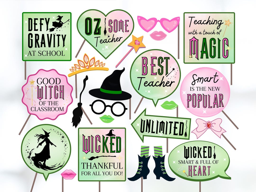 Witch-themed Teacher Appreciation Photo Booth Props (printable) - Etsy