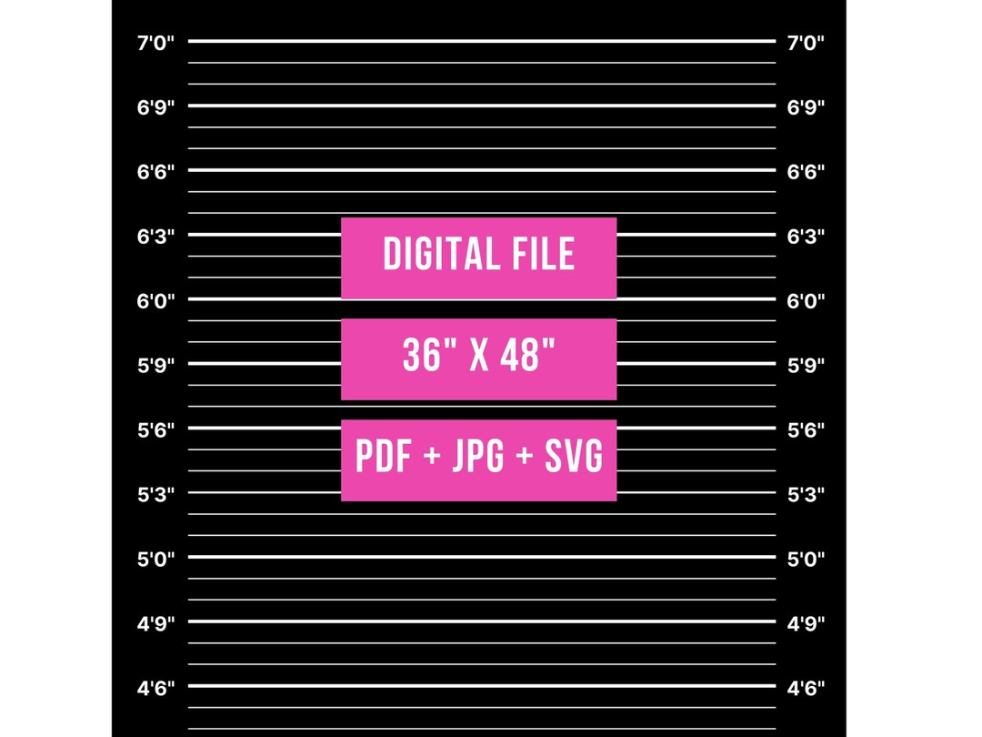 Mugshot Backdrop: Police Lineup Party Prop (36x48" PDF, JPG, SVG) - Etsy
